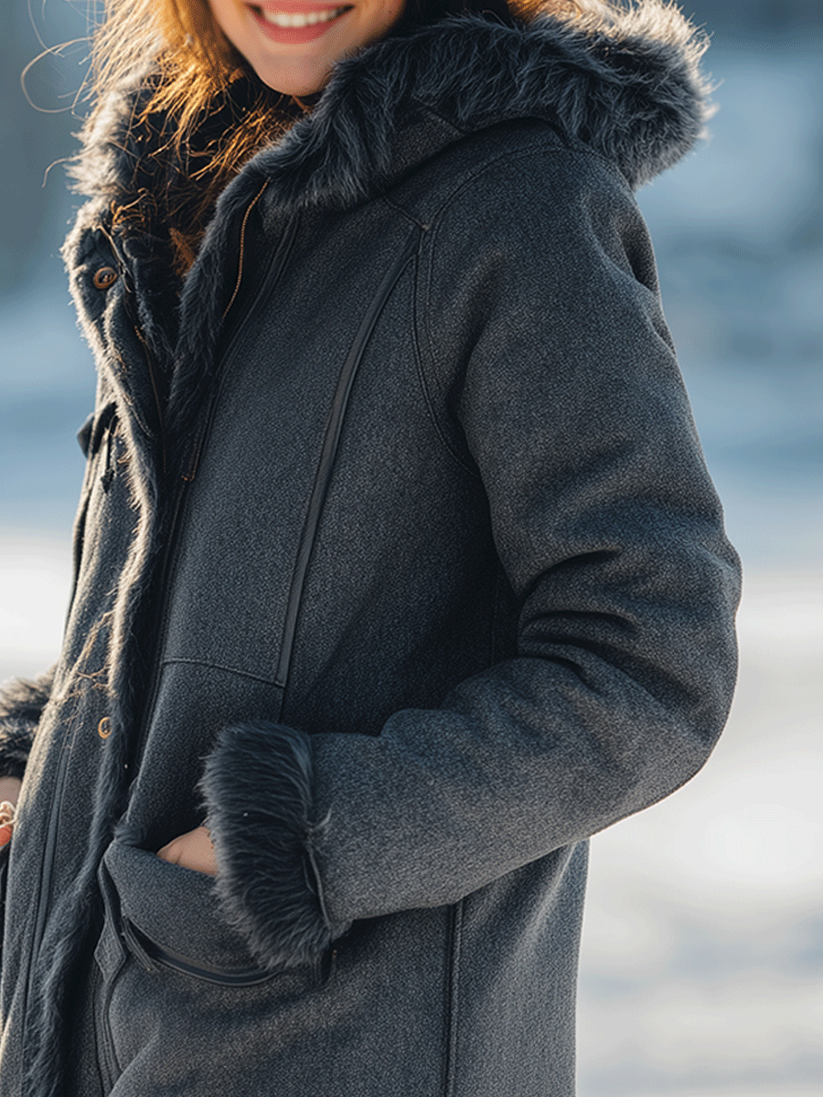 Faux Fur Lined Hooded Coat – Futario