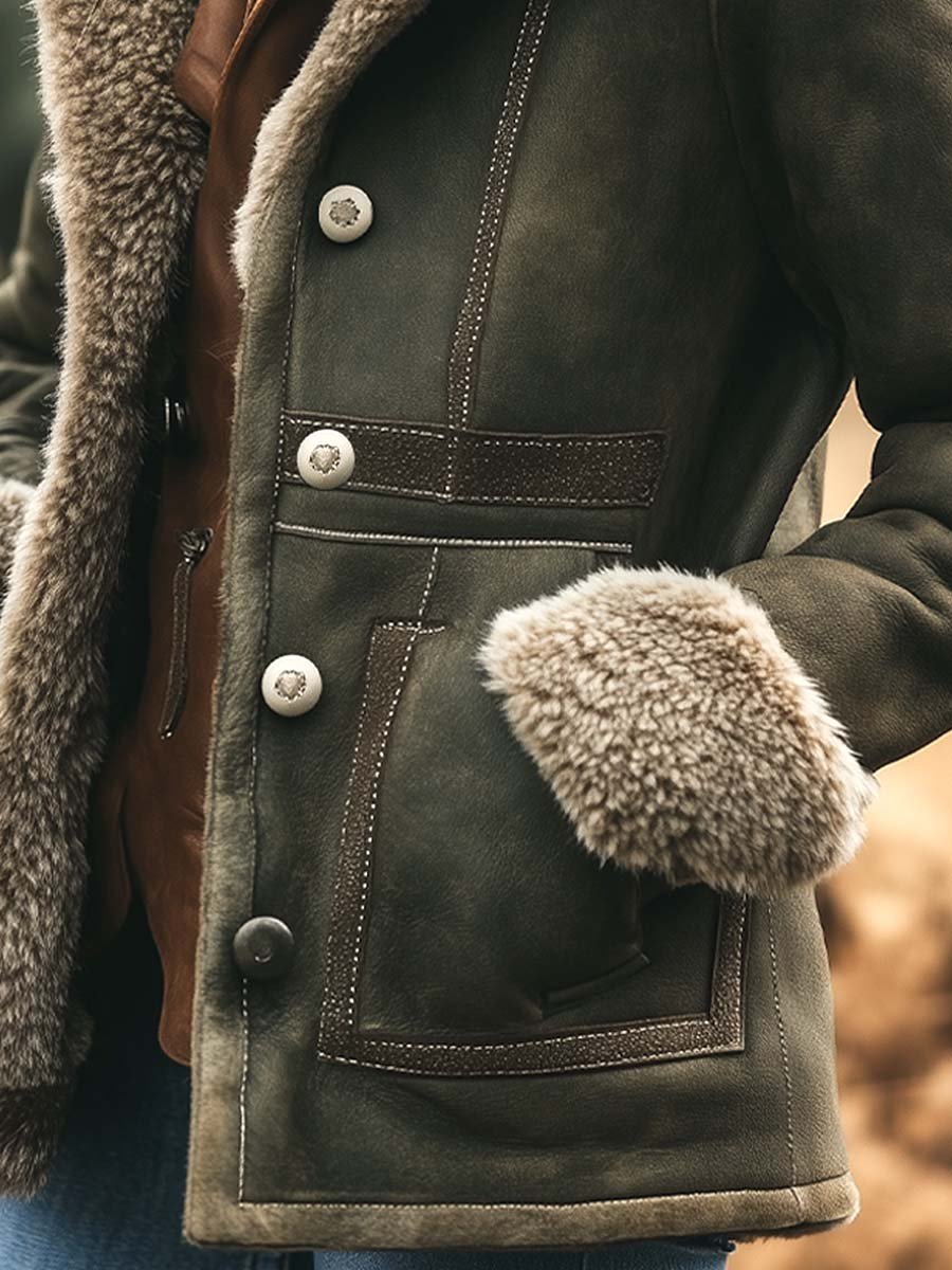 Women's Retro Suede Thick Warm Coat – Futario