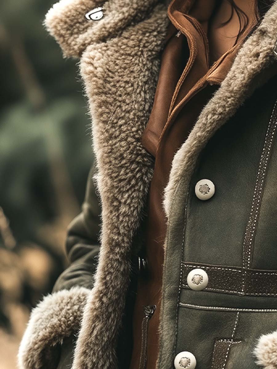 Women's Retro Suede Thick Warm Coat – Futario